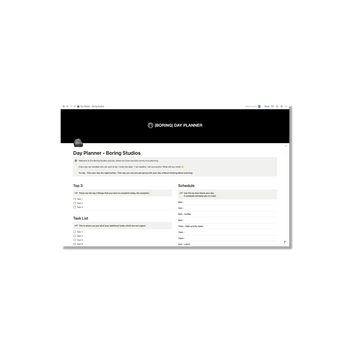 Daily Planner Template | Notion Planning – Boring Studios