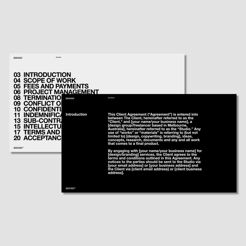 Client Agreement Template | Contract Template – Boring Studios