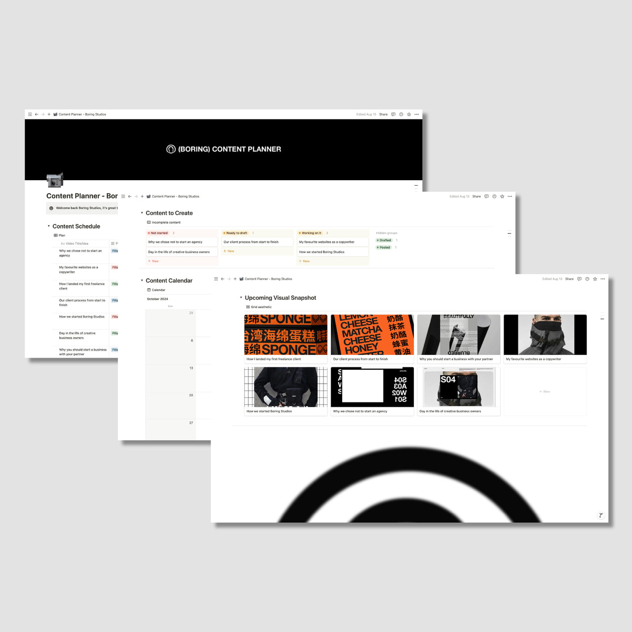 Content Planner Template – Boring Studios