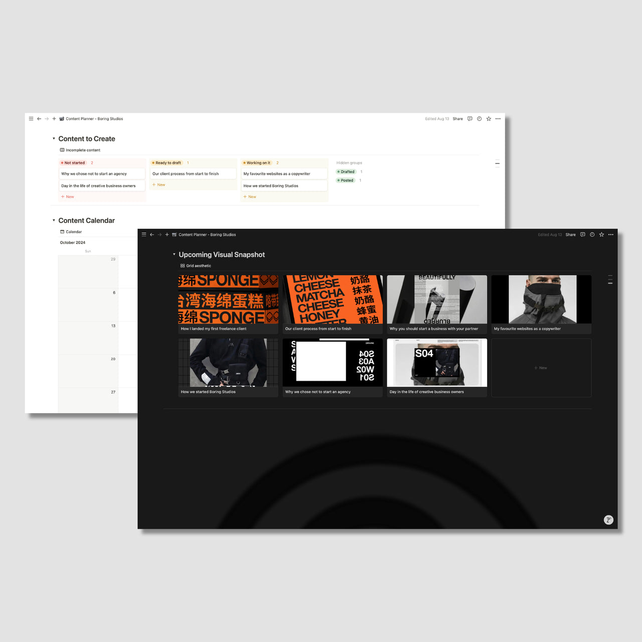 Content Planner Template – Boring Studios