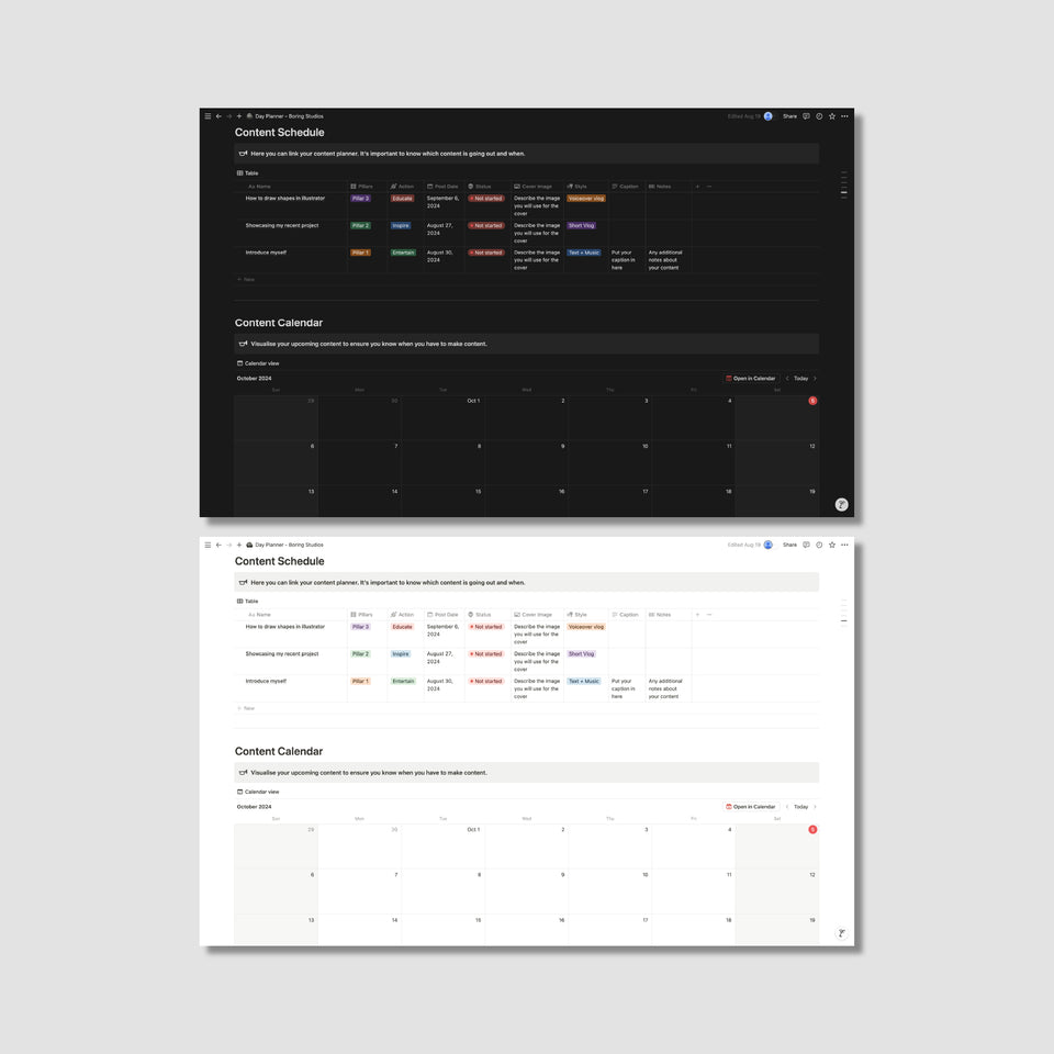 Daily Planner Template – Boring Studios