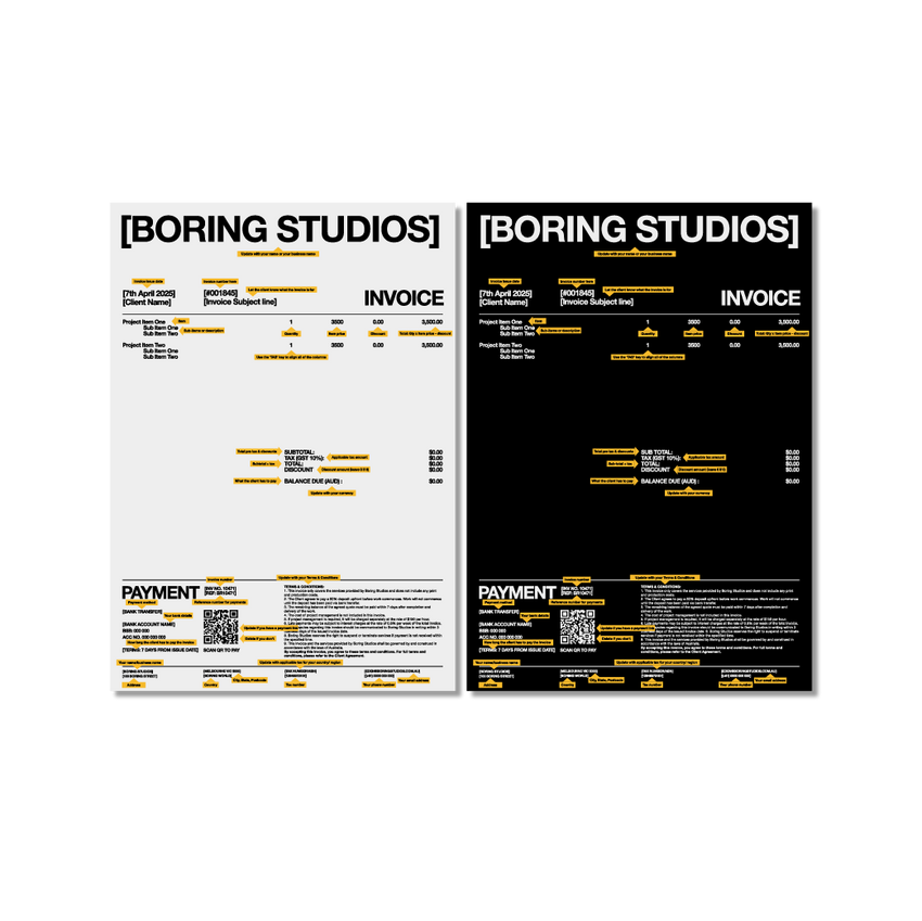 Studio Pro Bundle | Proposal, Invoice & Client Templates | Boring Studios